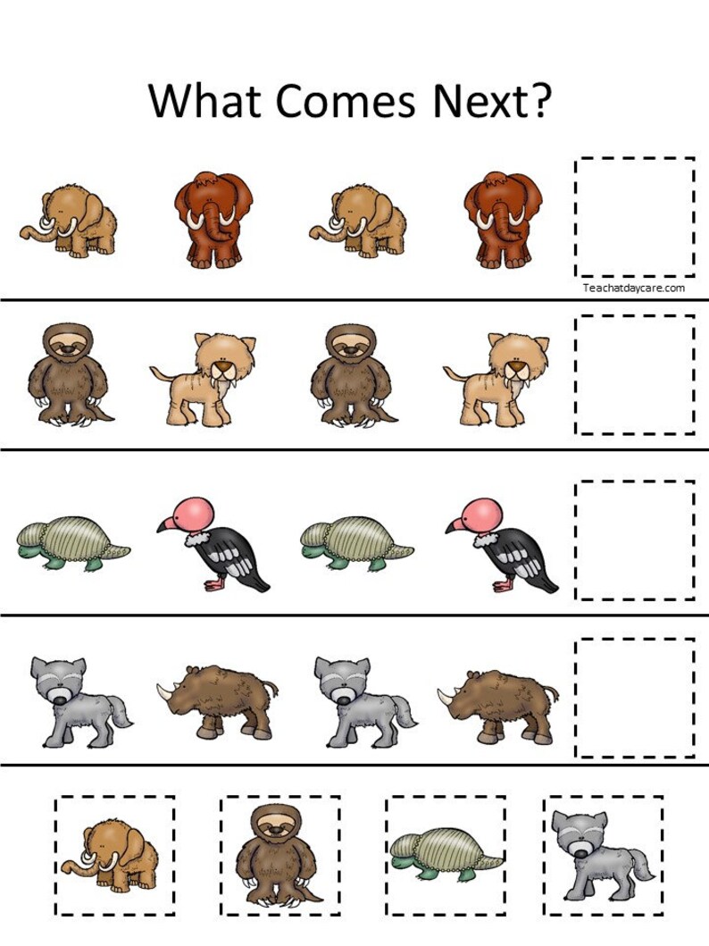 Ice Age Animals Preschool Games & Activities (printable PDF) - Etsy Canada
