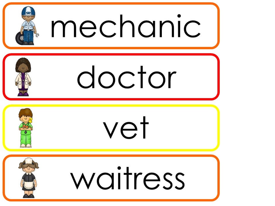 Community Helpers Single Week Themed Word Wall Set. Classroom - Etsy