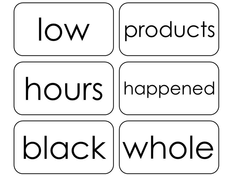 100 Printable Fry's Fourth Hundred Sight Word Flashcards. | Etsy