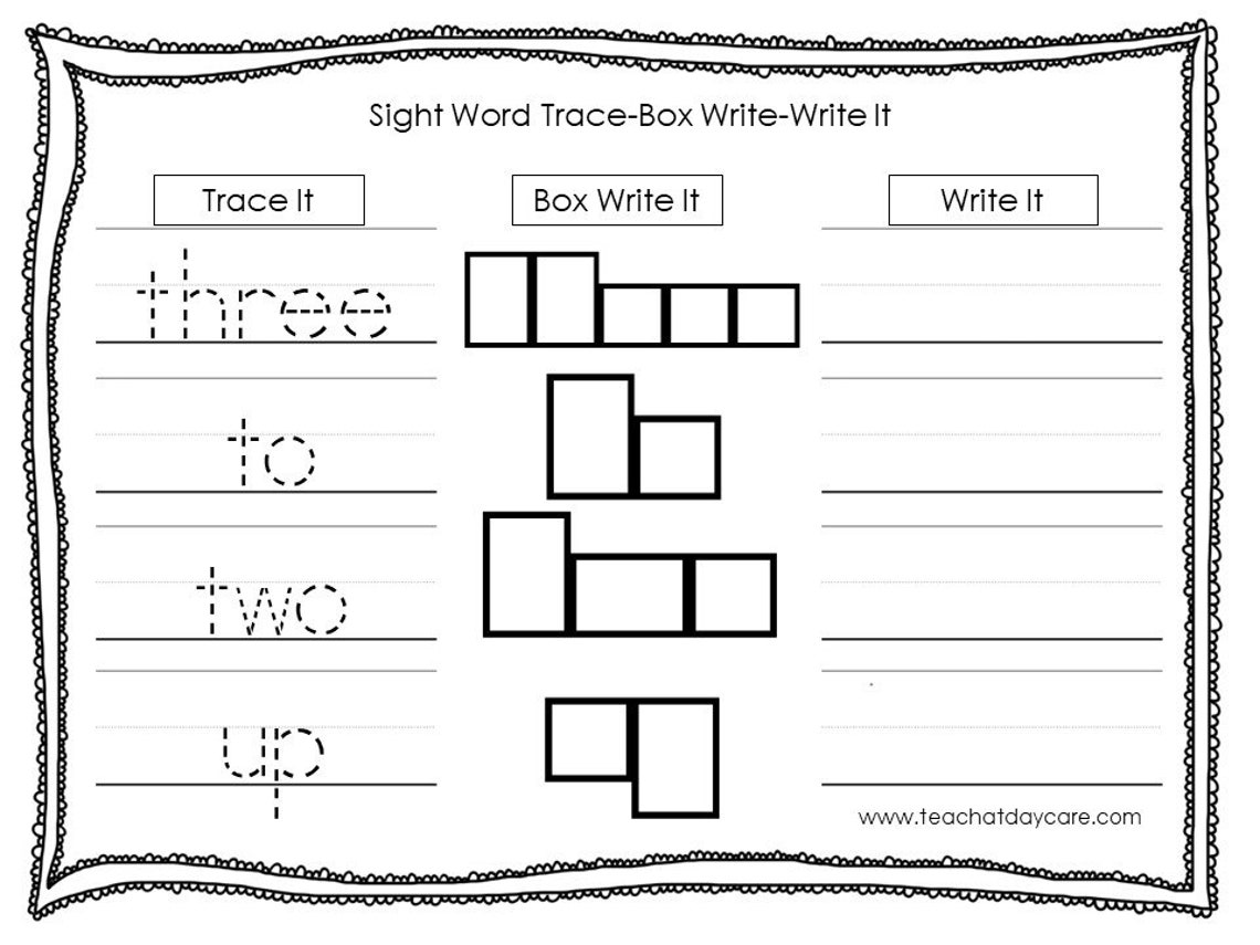 10 Printable Dolch Pre-primer Sight Words Trace It Box Write | Etsy