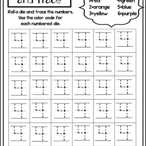 21 Printable Number Roll and Trace Worksheets. Numbers 0-20. Preschool ...