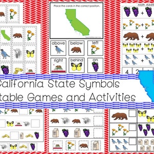 30 California State Symbols Themed Learning Games Download. ZIP File ...