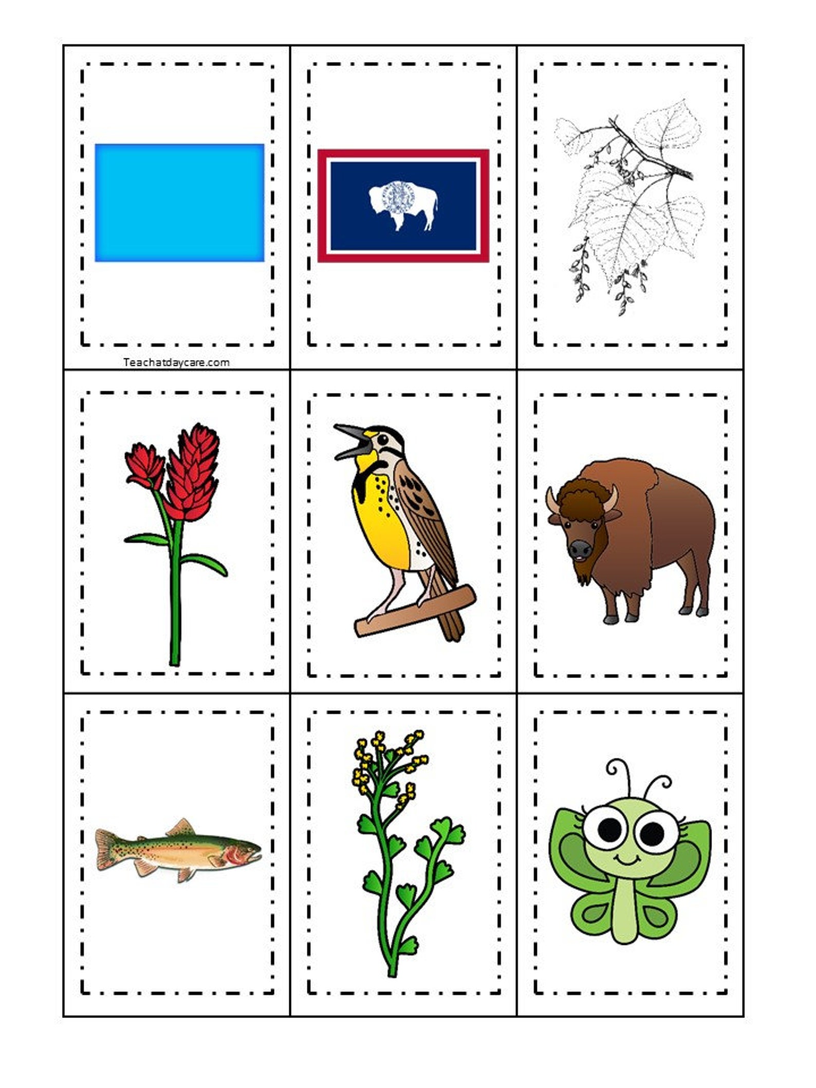 30 Wyoming State Symbols Themed Learning Games Download. ZIP | Etsy