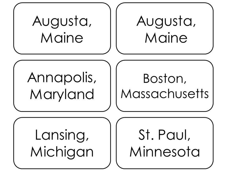 50 States and Capitals Printable Flashcards. US Geography and - Etsy