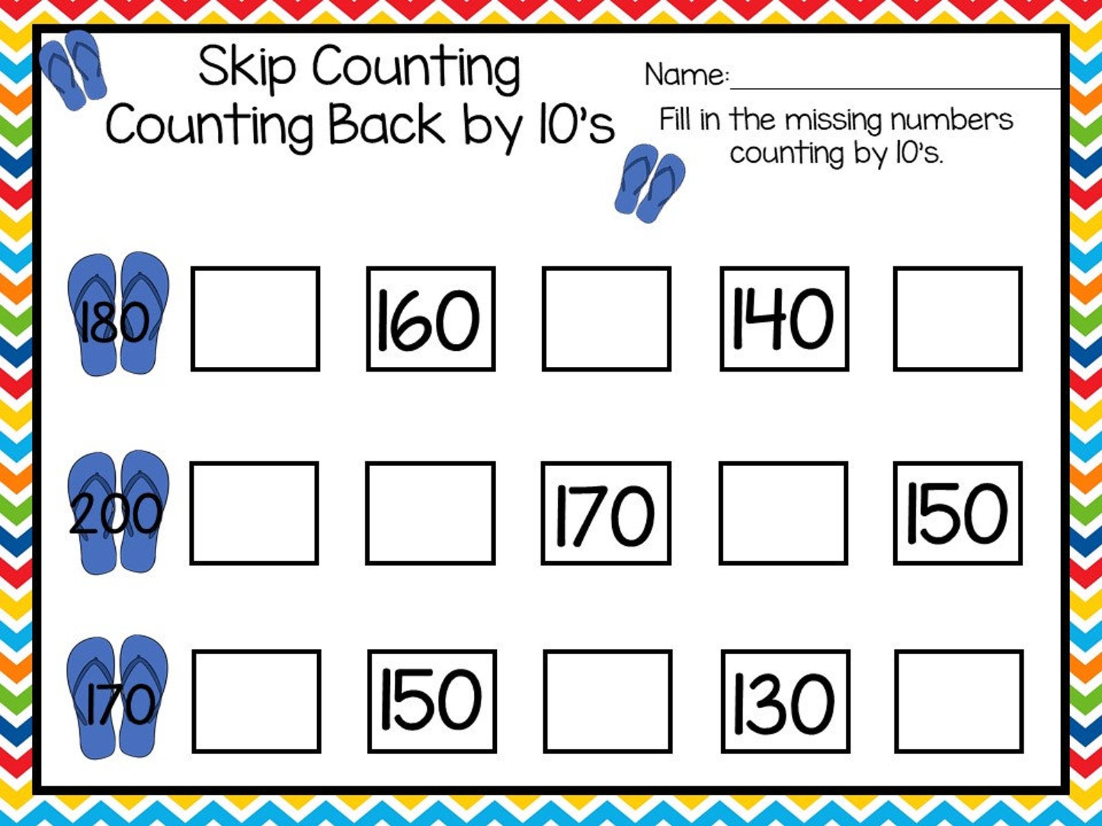 40 Printable Summer Themed Skip Counting Worksheets/work Mats. - Etsy