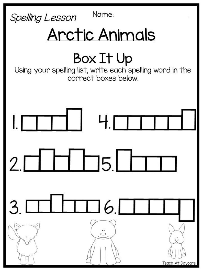Kindergarten Arctic Animals Themed Words Homeschool Single | Etsy