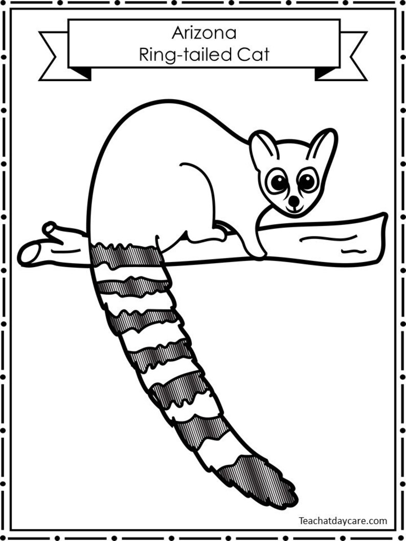 50 Printable State Animals Color Worksheets. Preschool and | Etsy