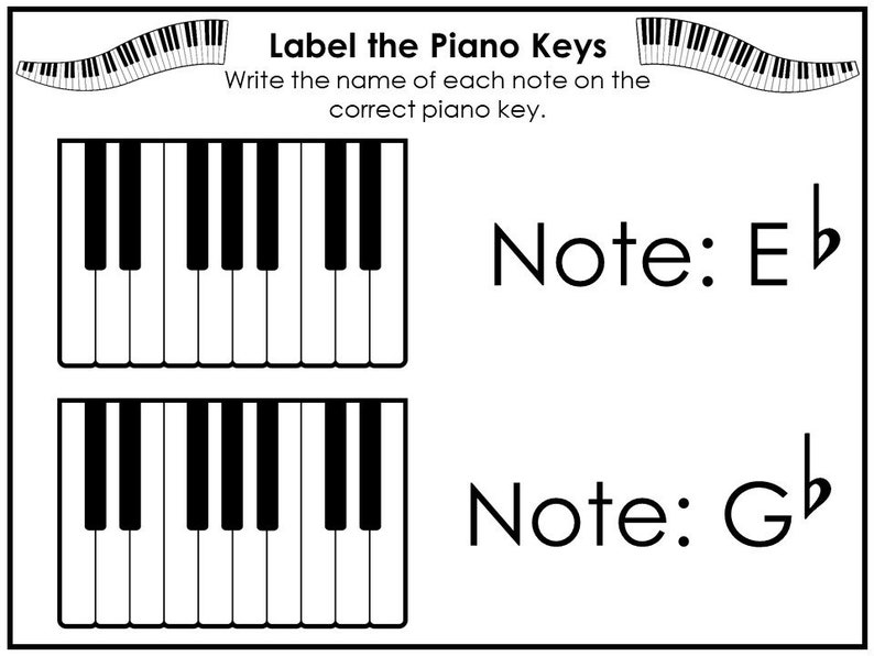 15 Label the Piano Keys Worksheets. Beginning Piano Music. | Etsy