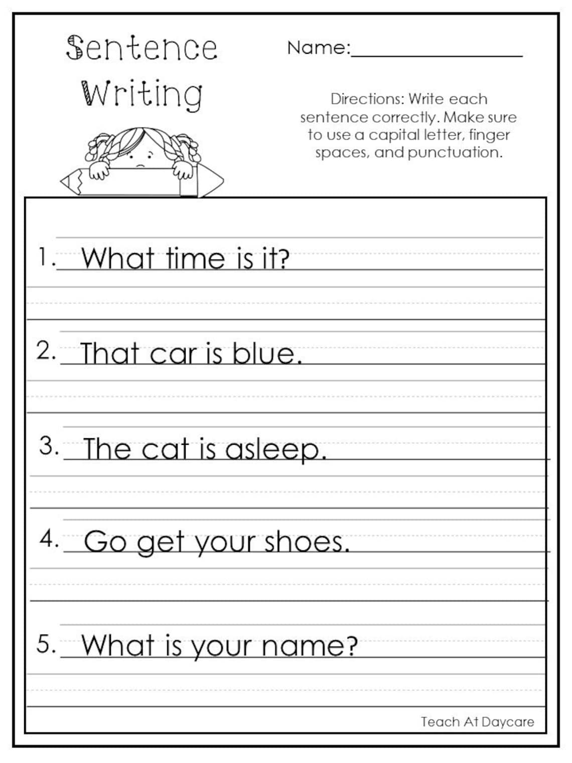 Writing Complete Sentences Worksheet 2nd Grade