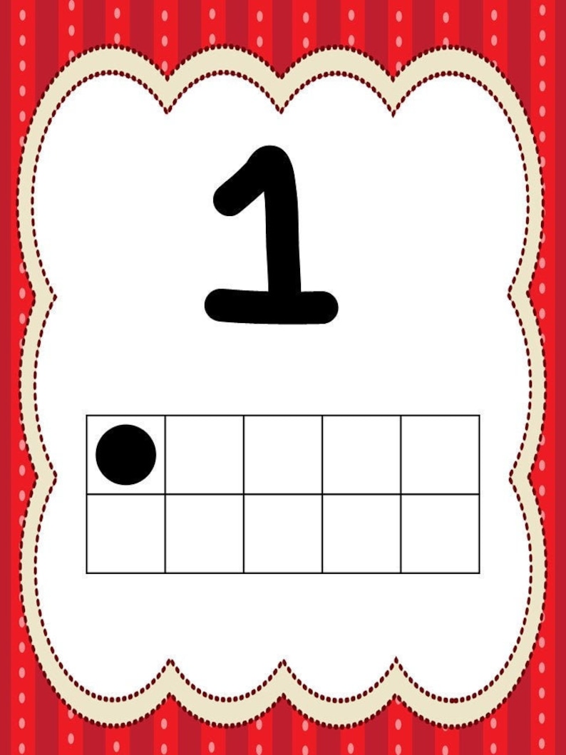 10 Printable 10 Frame Counting Posters. Full Page Classroom Charts. 8.5 ...