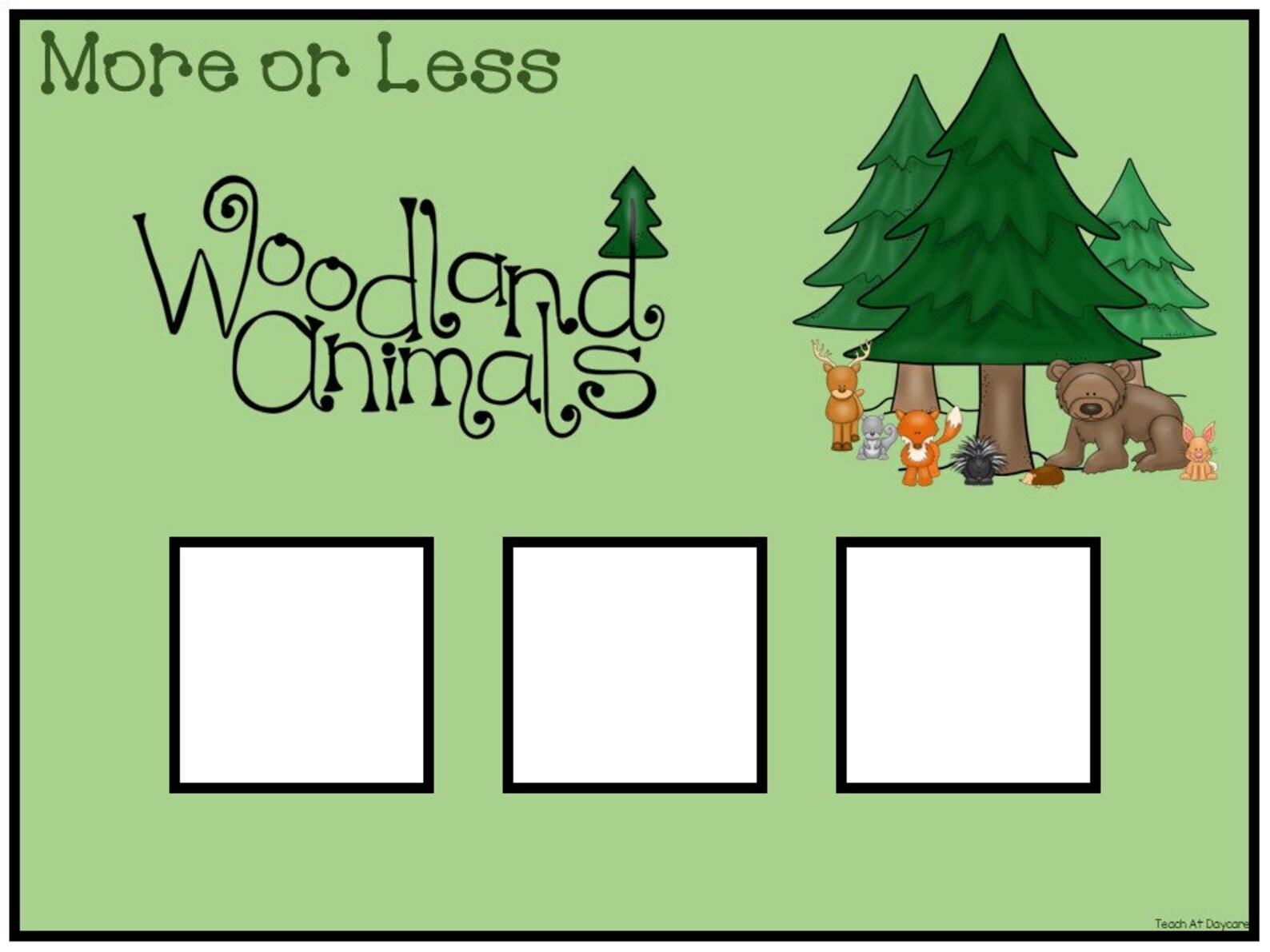 10 Printable Woodland Animals Themed Kindergarten Math Center Games and ...