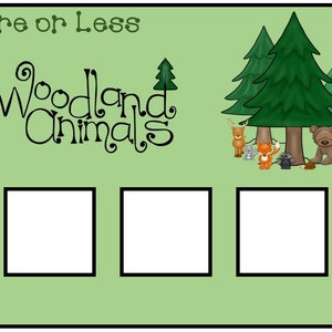 10 Printable Woodland Animals Themed Kindergarten Math Center Games and ...