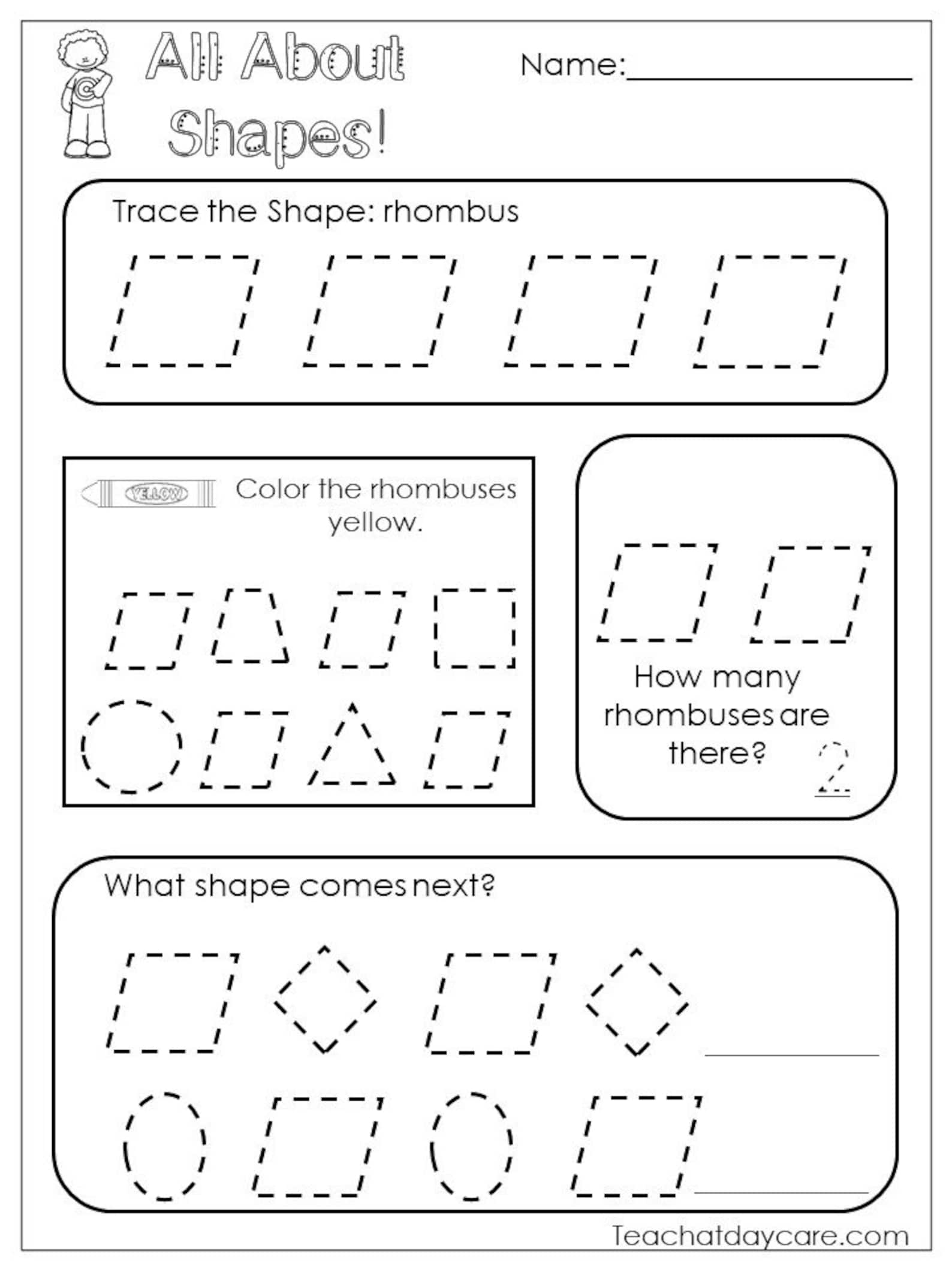 All About Shapes Worksheets. 11 Printable Shapes Worksheets. | Etsy