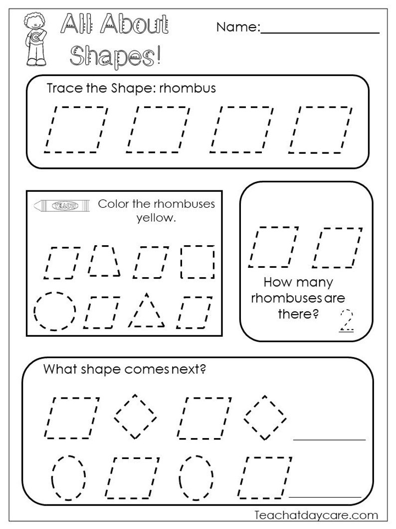 All About Shapes Worksheets. 11 Printable Shapes Worksheets. | Etsy
