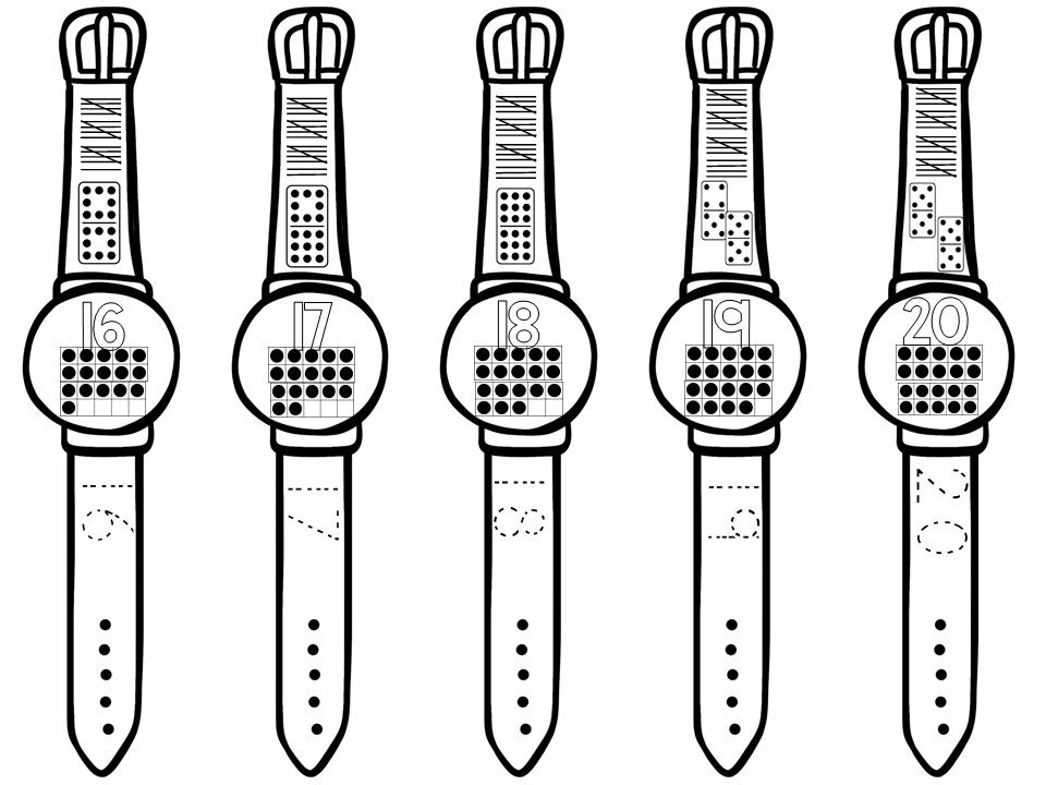 4 Printable Number Watches. Numbers 1-10. | Etsy