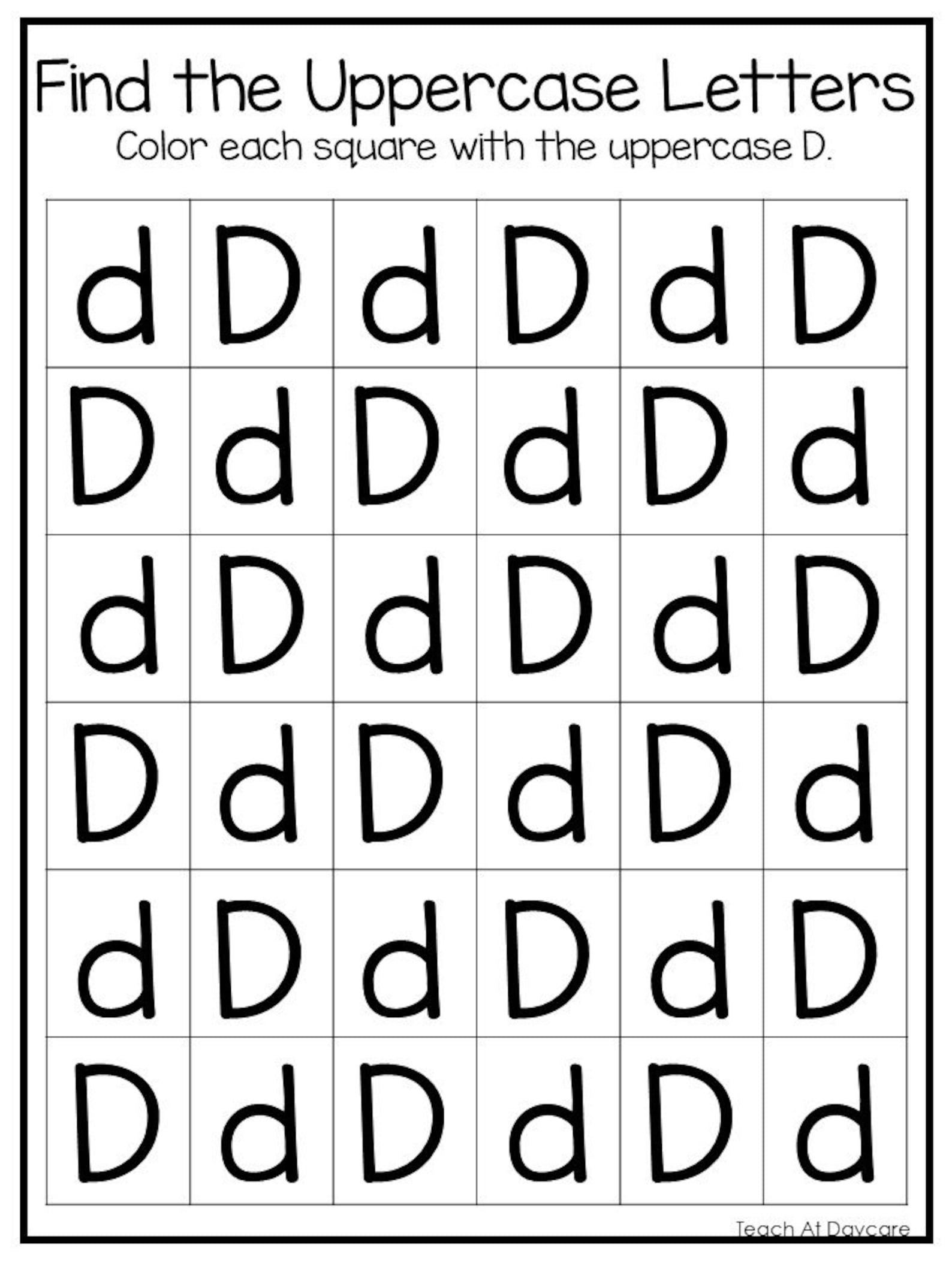 26 Find the Uppercase Letters Worksheets. Preschool-kindergarten ...