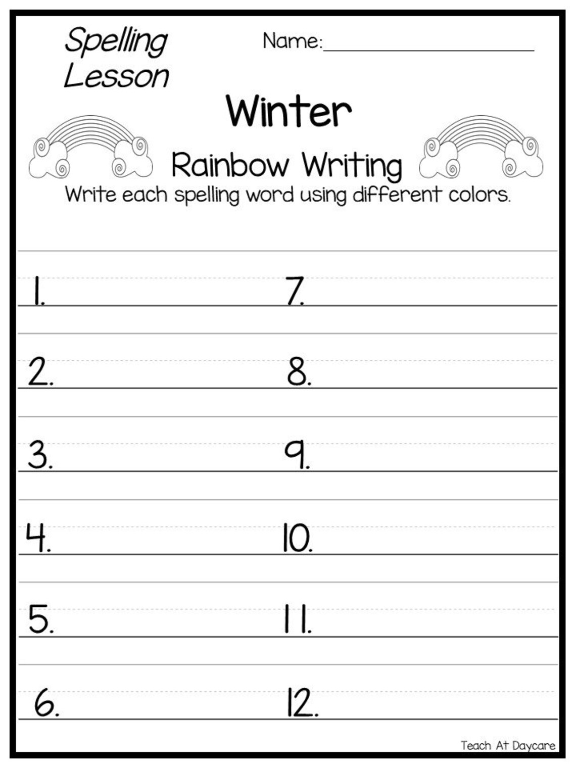 Second Grade Winter Themed Words Spelling Activity. - Etsy
