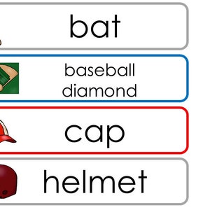 Baseball Single Week Sports Themed Word Wall Set. Classroom Bulletin ...