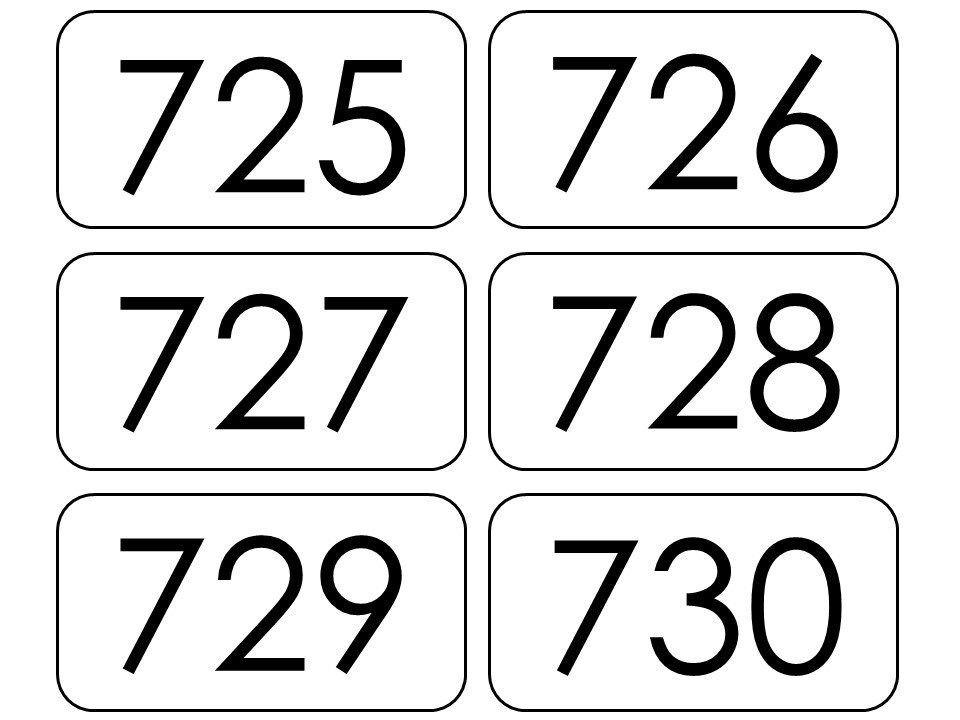 100 Printable Numbers 701-800 Flashcards. Preschool Thru Third | Etsy