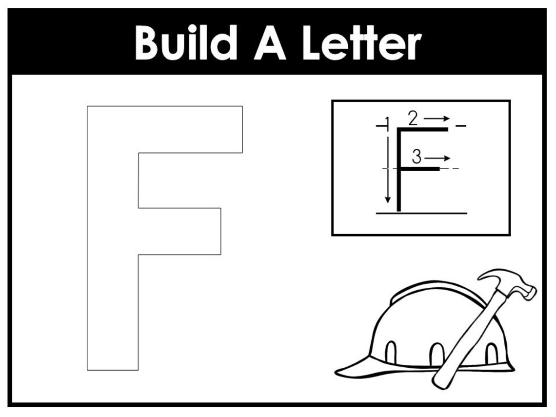26 Printable Alphabet Build A Letter Worksheets. Preschool-kdg | Etsy