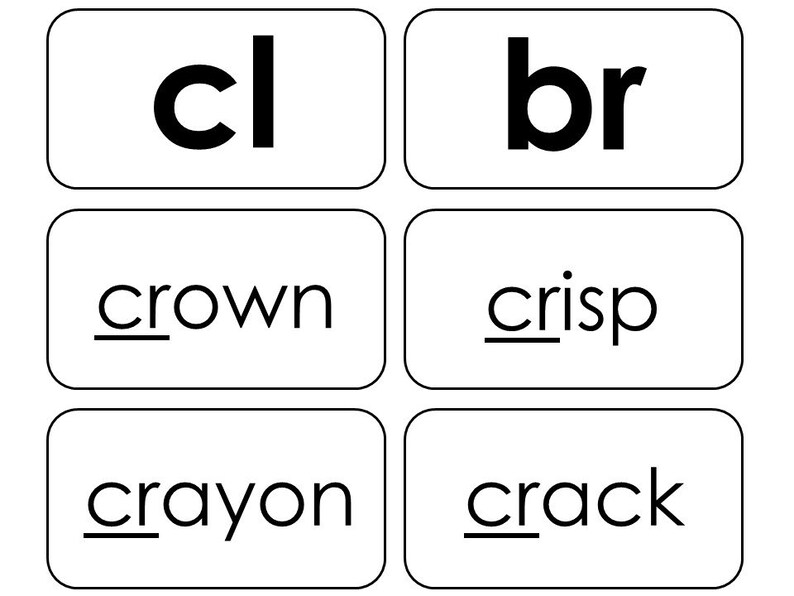 100 Printable Blends Flashcards. Preschool-2nd Grade ELA. Blend Word ...