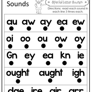 10 Say the Sounds Printable Worksheets. Preschool-3rd Grade Phonics. - Etsy
