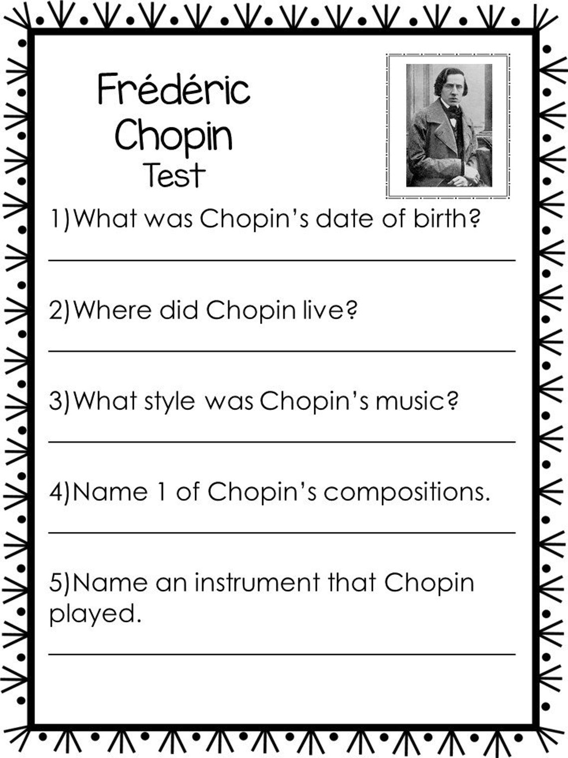Frédéric Chopin Great Composer Unit. Music Appreciation. - Etsy