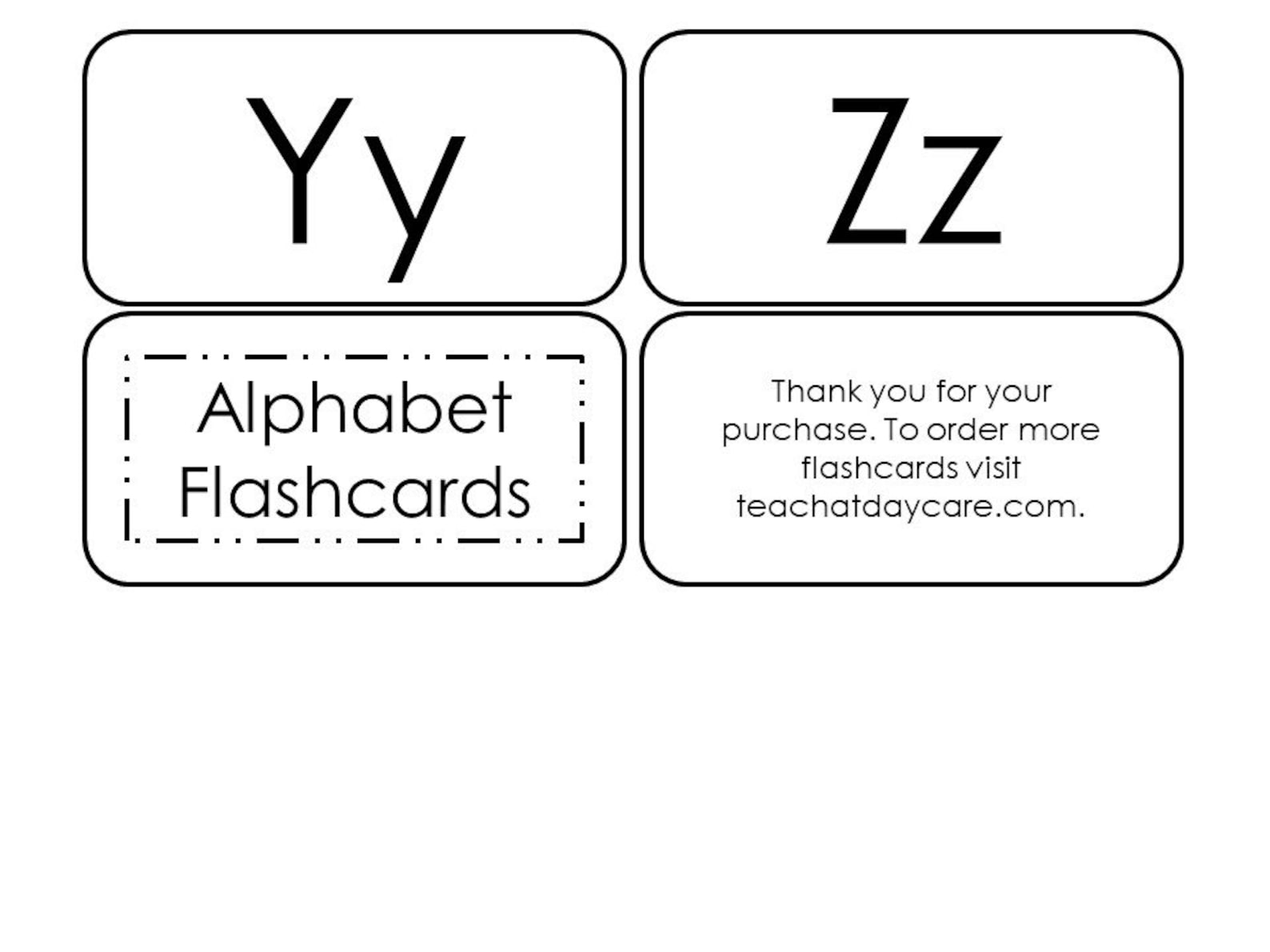 26 Printable Alphabet Flashcards. Upper and Lowercase. Preschool ...