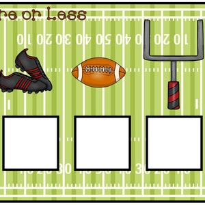 10 Printable Football Themed Kindergarten Math Center Games and ...