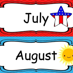 Printable Month Labels and Calendar Squares in a Zip File. Includes PDF ...