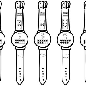 4 Printable Number Watches. Numbers 1-10. Preschool-kindergarten ...