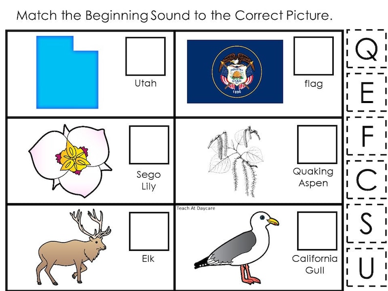 30 Utah State Symbols Themed Learning Games Download. ZIP File ...