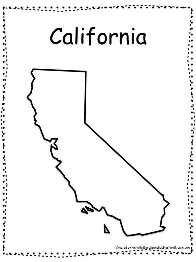 50 State Shape Coloring Geography Worksheets. Preschool Social | Etsy