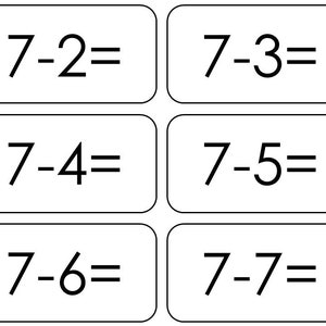91 Printable Subtraction Flashcards. Facts 0-12. Preschool Thru 3rd ...