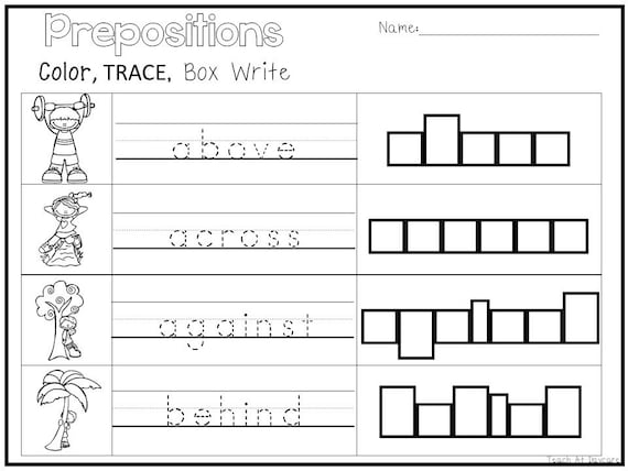 Prepositions Worksheets For Kindergarten