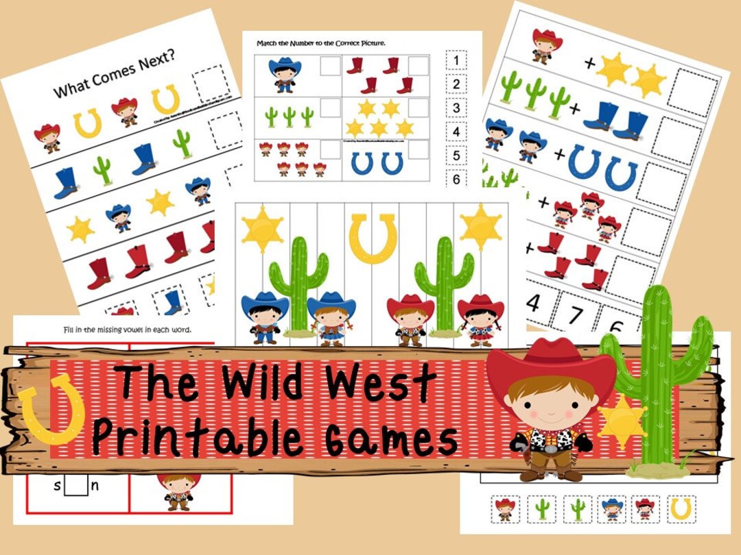30 Wild West Games Download. Games and Activities in PDF Files. - Etsy