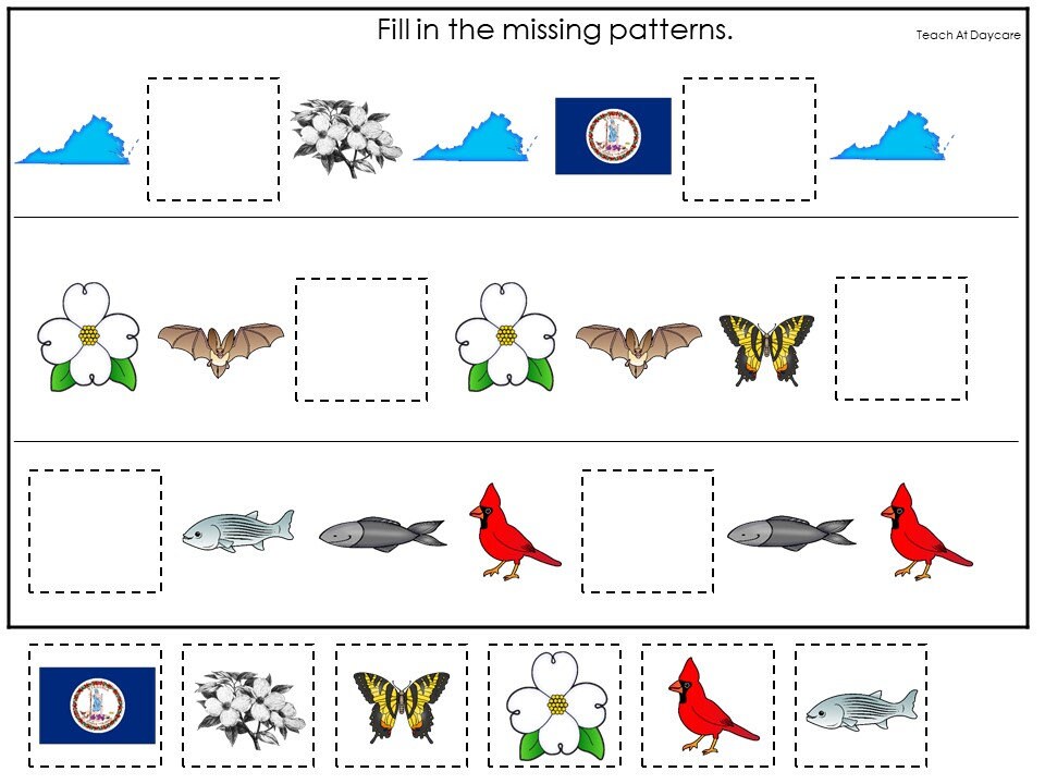 30 Virginia State Symbols Themed Learning Games Download. ZIP | Etsy