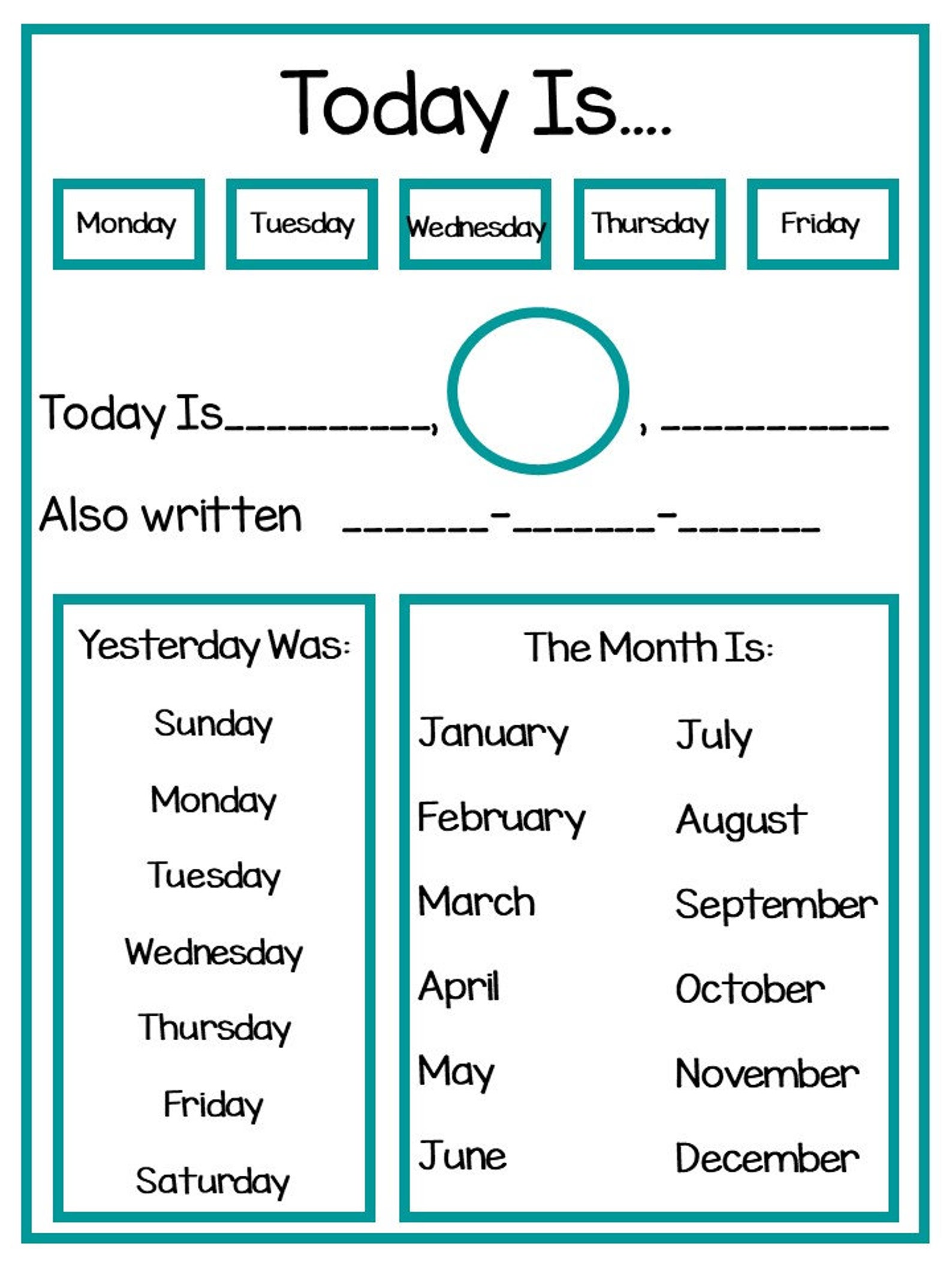 Floral Homeschool Daily Calendar Notebook. Kindergarten-2nd | Etsy