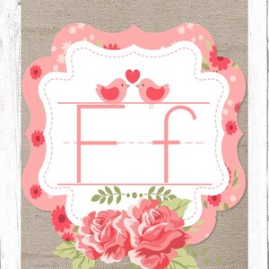 26 Printable Shabby Chic Alphabet Posters. 8x10 Classroom Accessories ...