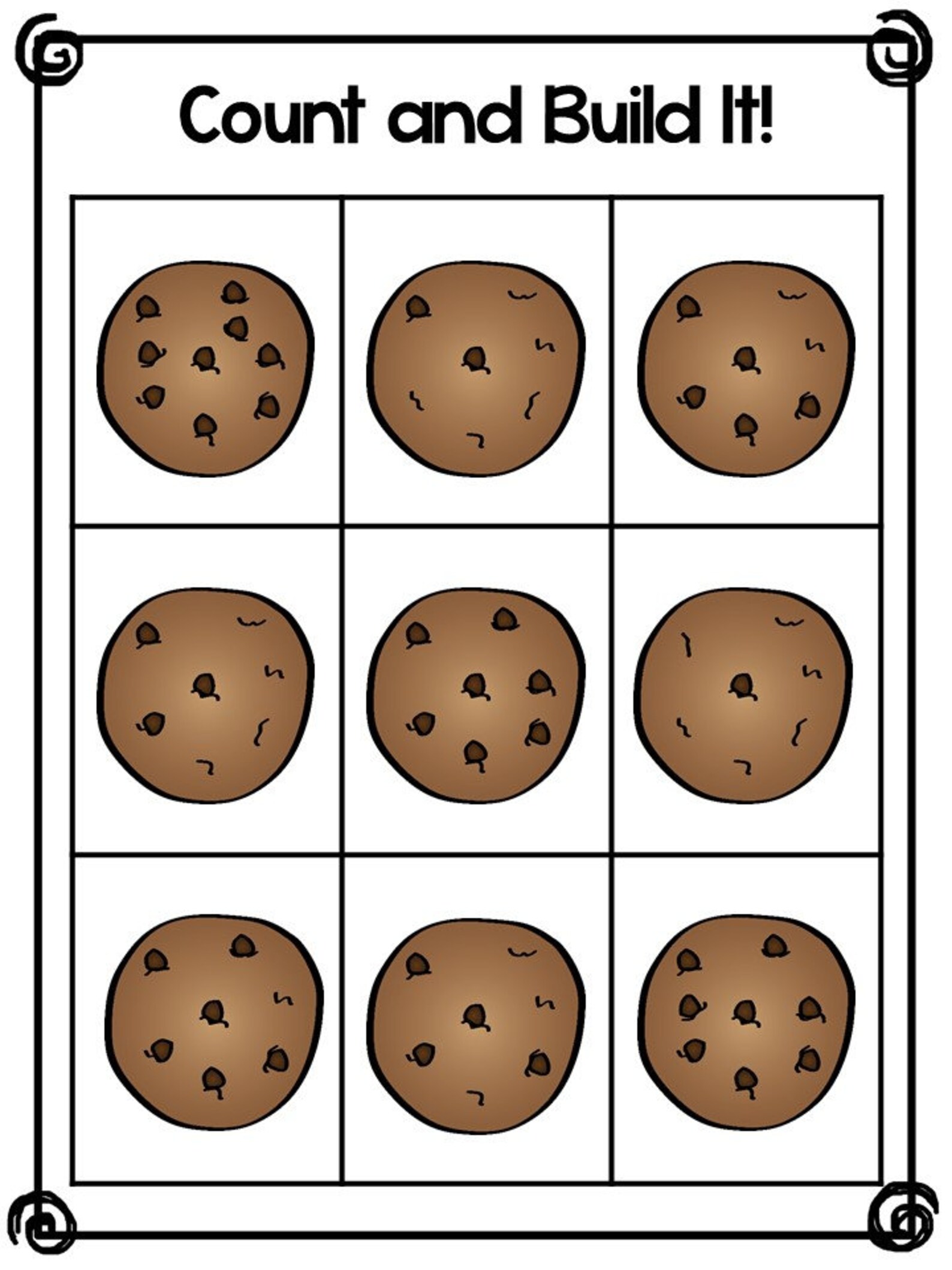 20 Printable Count and Build Worksheets/work Mats. 10 Colored | Etsy