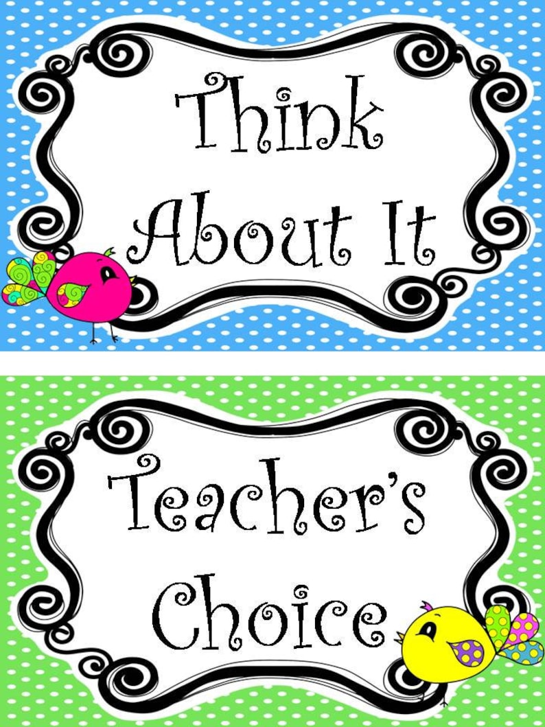 7 Printable Bright Birdies Theme Behavior Clip Chart Cards. - Etsy