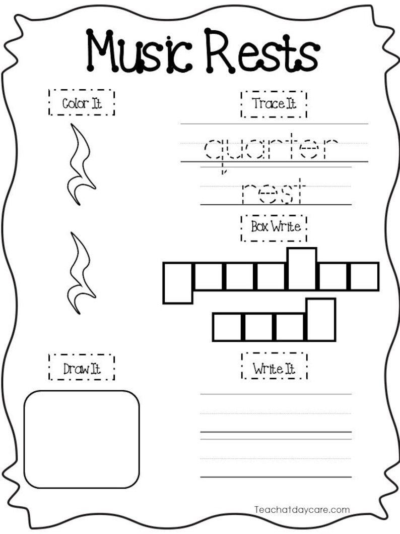 20 Music Notes, Rests, and Symbols Worksheets. Preschool-5th Grade ...