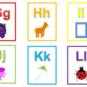 26 Printable Alphabet Flash Cards. Full Color Flash Cards. Preschool ...