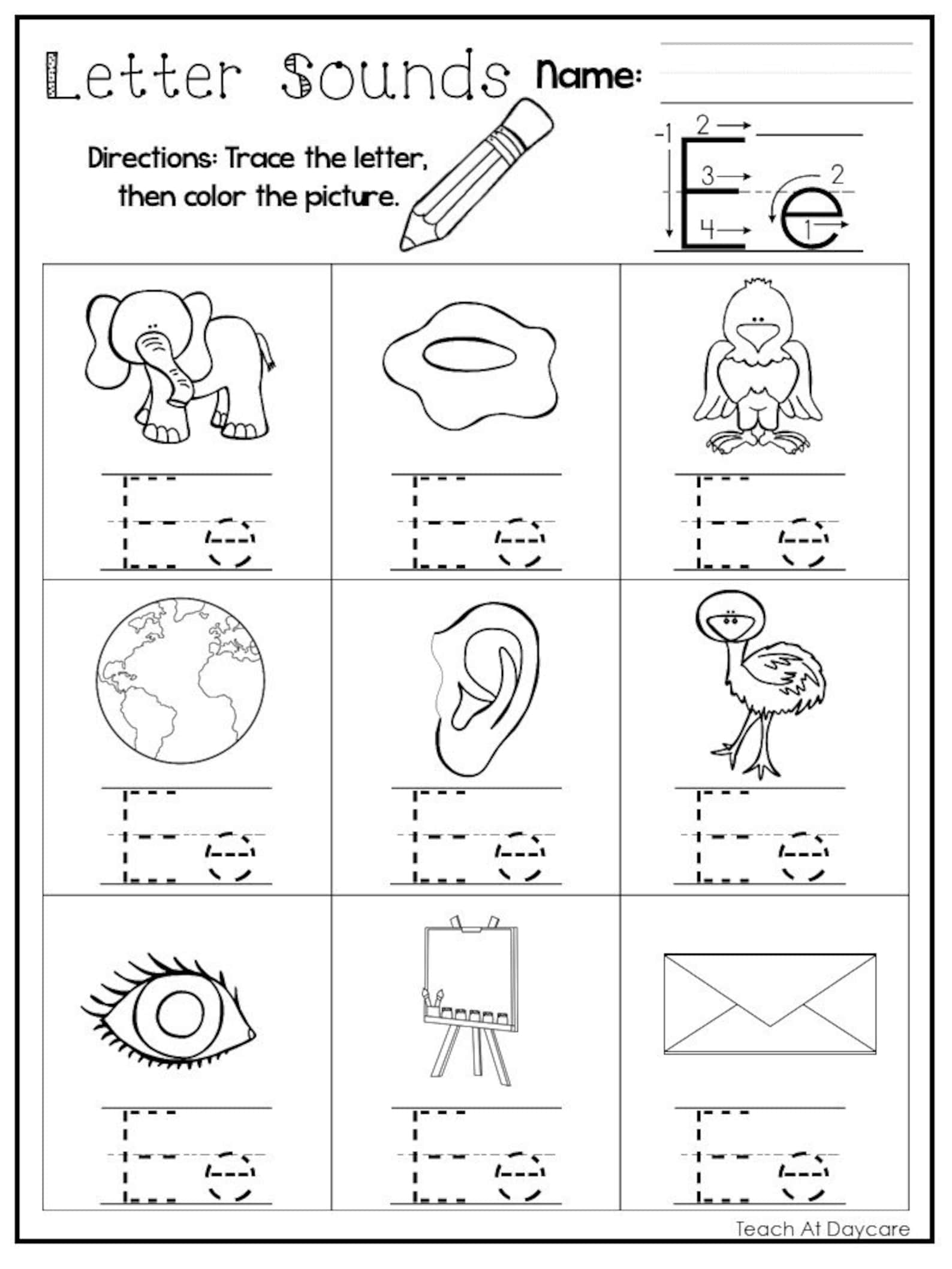 24 Printable Alphabet Letter Sounds Worksheets. Preschool-kdg - Etsy UK