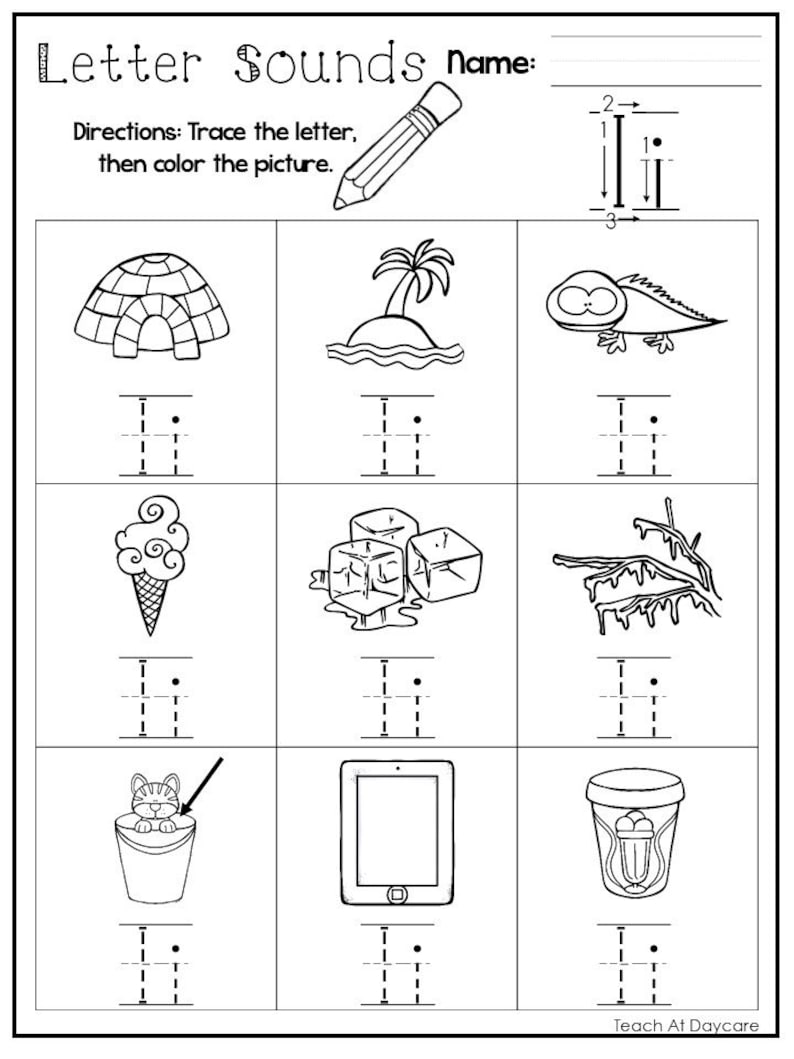 24 Printable Alphabet Letter Sounds Worksheets. Preschool-KDG | Etsy