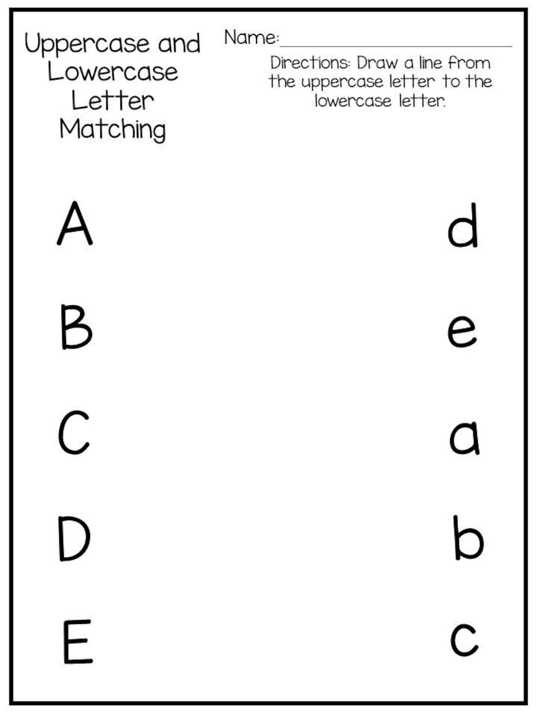 9 Printable Preschool Alphabet Worksheets Letter Recognition Etsy 