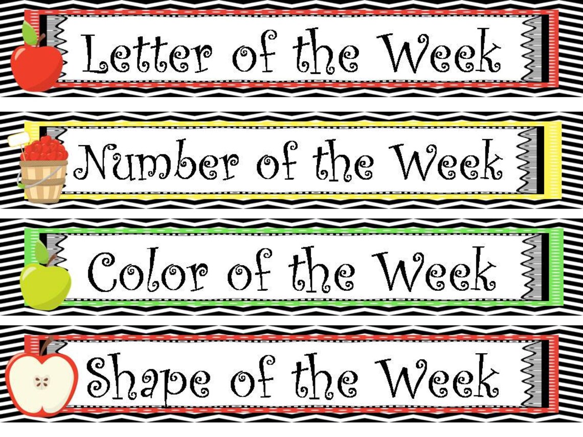 Apple Themed Printable Classroom Accessories and Decor Bulletin Board ...