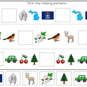 30 Michigan State Symbols Themed Learning Games Download. ZIP File ...