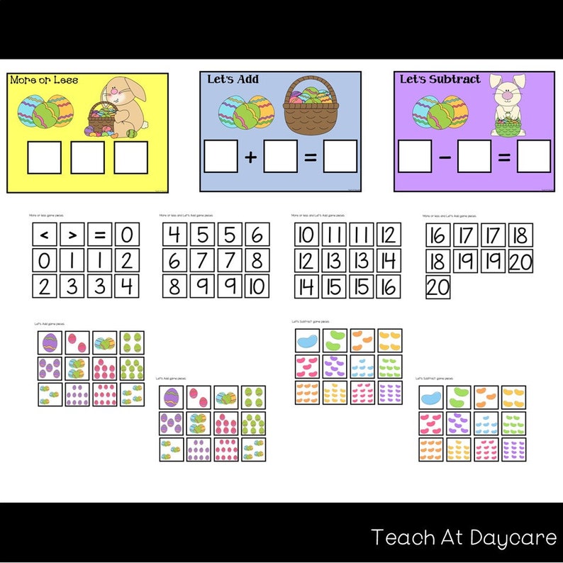 10 Printable Easter Themed Kindergarten Math Center Games and ...