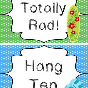 Beach Themed Printable Classroom Accessories and Decor Bulletin Board ...